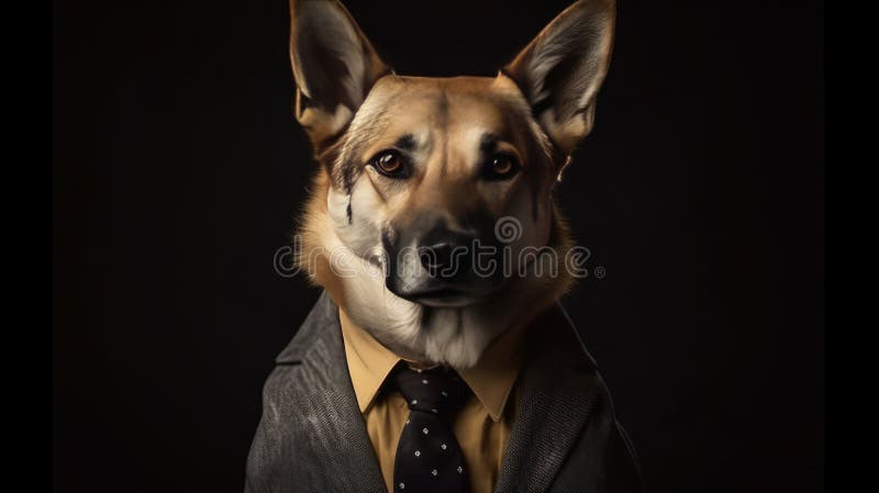 Perro Con Traje. Empresario Exitoso. Ai Generativo Stock de ilustración ...