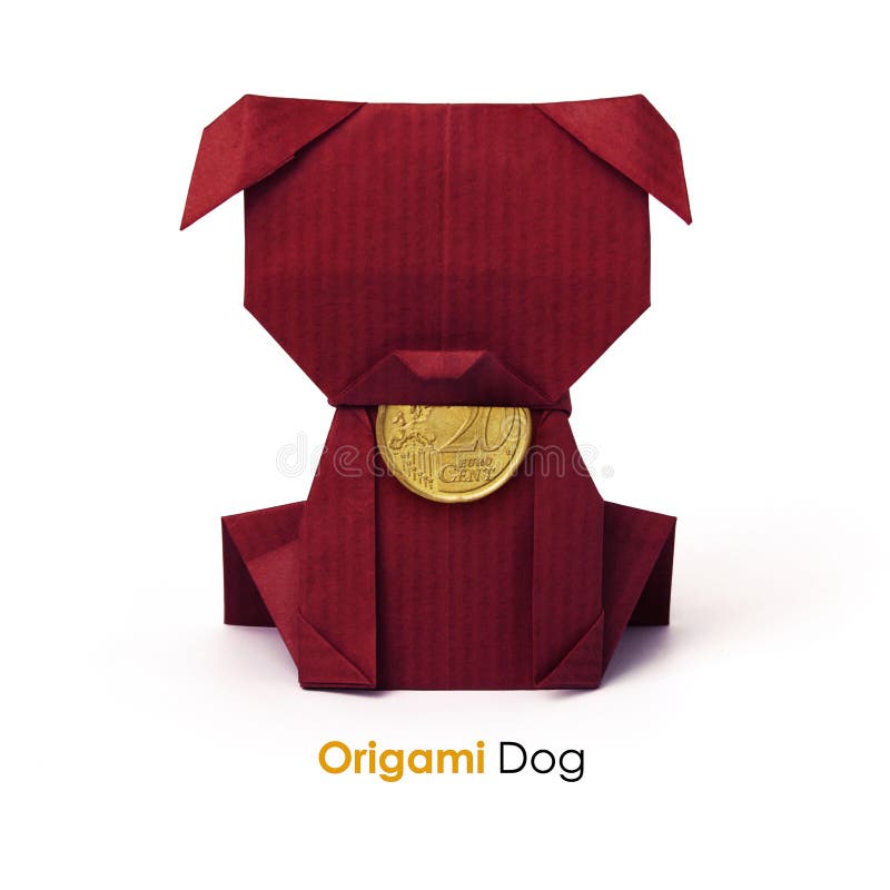 Perro De Papel De La Papiroflexia Con El Centavo Foto de archivo ...