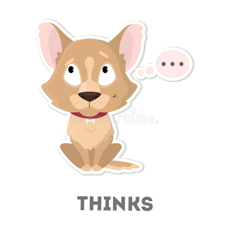 Perro de pensamiento ilustración del vector. Ilustración de piense ...