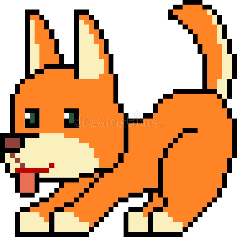 Perro Del Arte Del Pixel Del Vector Ilustración del Vector ...