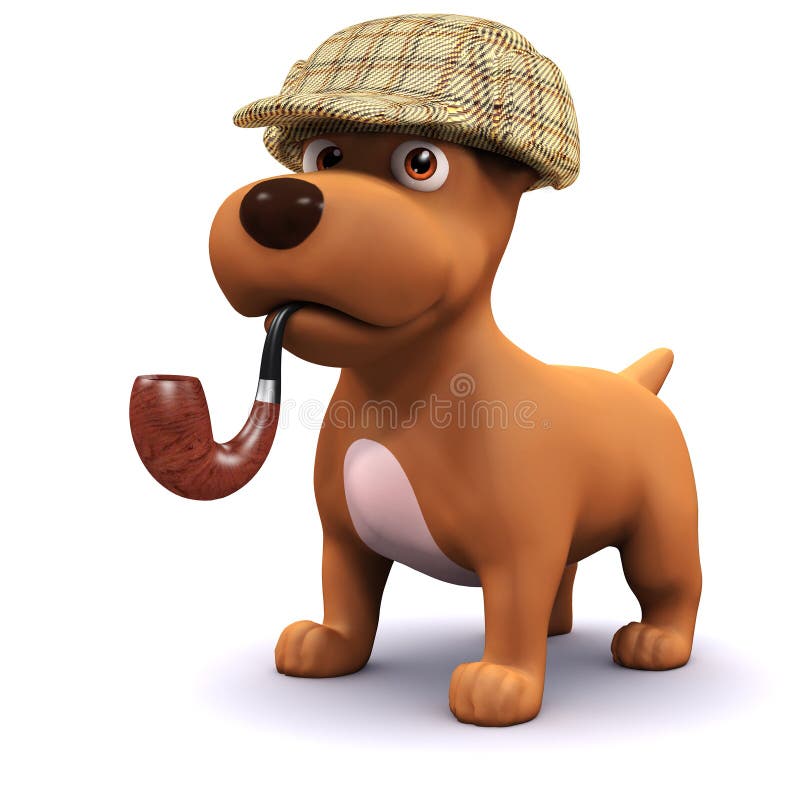 Perro del detective 3d stock de ilustración. Ilustración de mascota ...