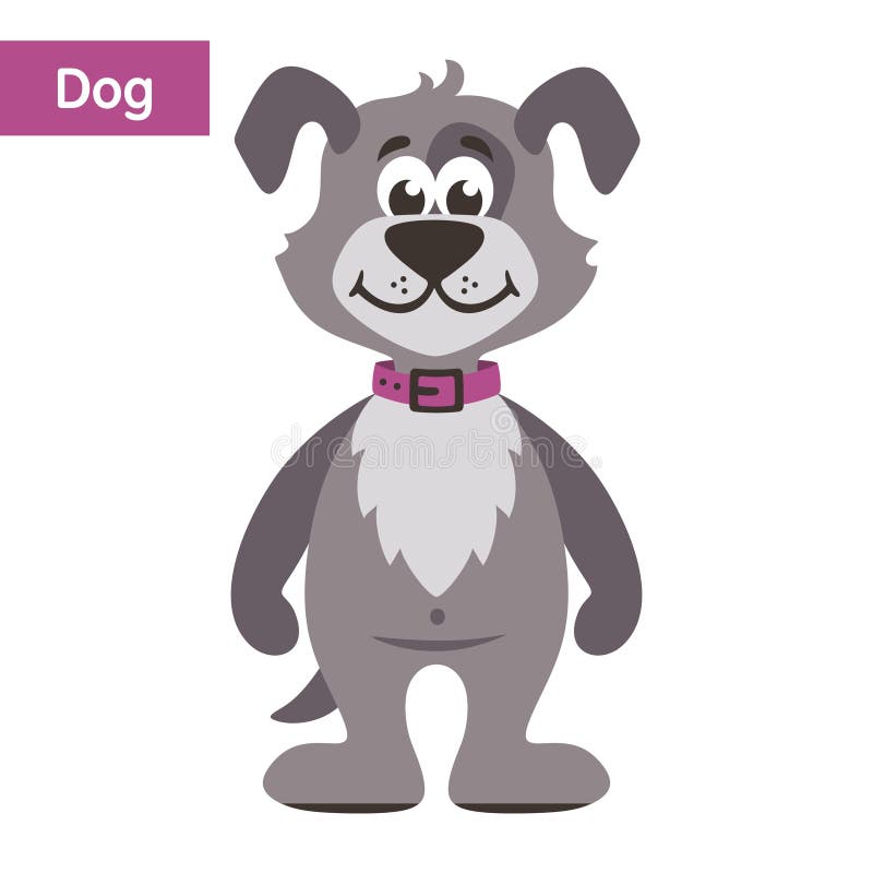 Personaje De Dibujos Animados Gris Del Perro Ilustraciones Stock ...