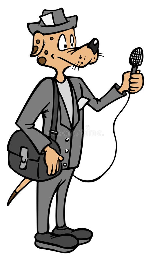 Perro del reportero ilustración del vector. Ilustración de perro - 17516383