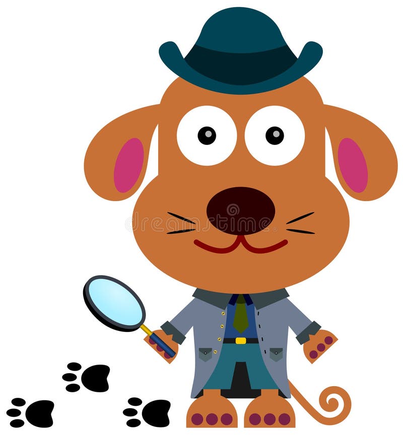 Perro detective stock de ilustración. Ilustración de historieta - 32227409