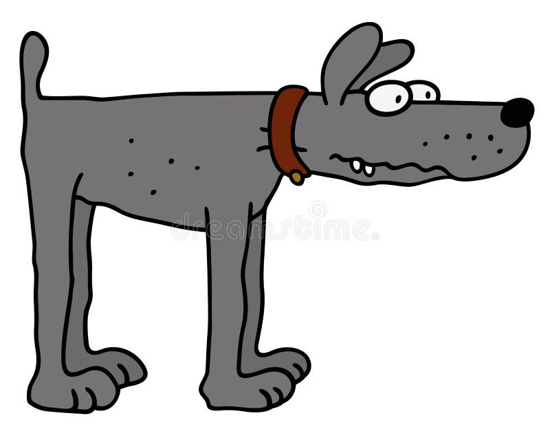 El perro gris divertido ilustración del vector. Ilustración de amigo ...