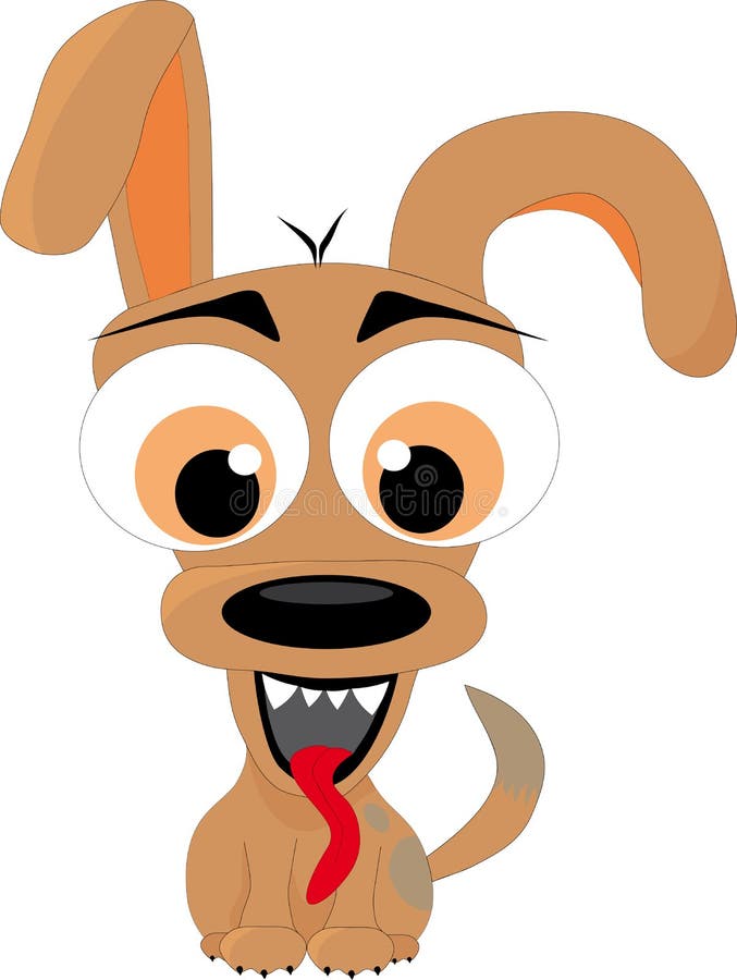 Perro Astuto Del Personaje De Dibujos Animados Ilustración del Vector ...