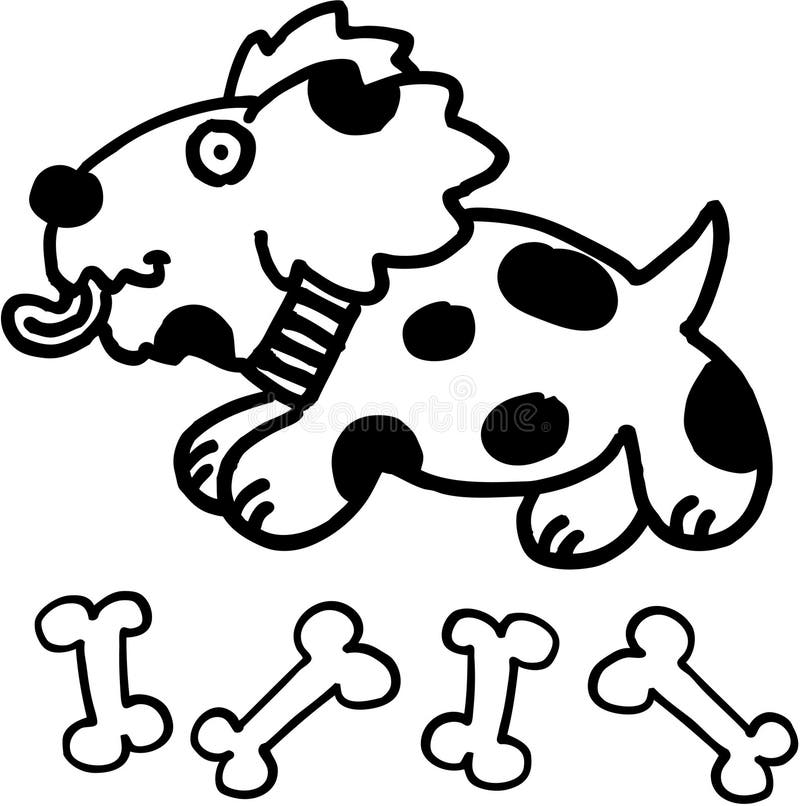 Perro loco ilustración del vector. Ilustración de huesos - 9950013