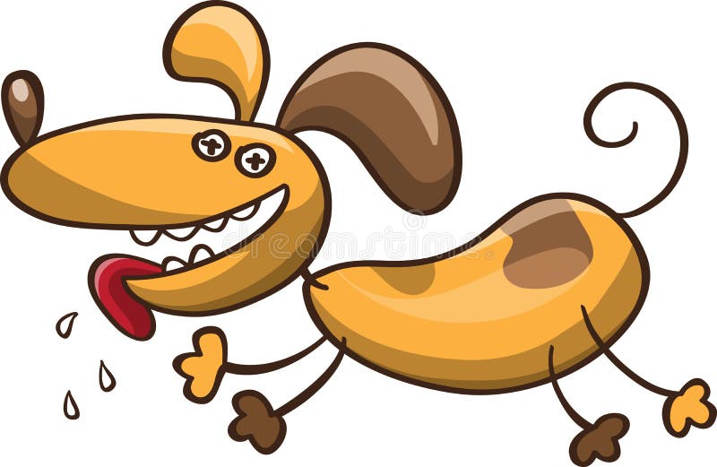 Perro Loco De La Historieta Ilustración del Vector - Ilustración de ...