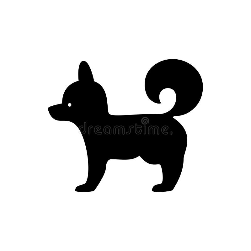 Perro negro Vector ilustración del vector. Ilustración de akita - 124855537