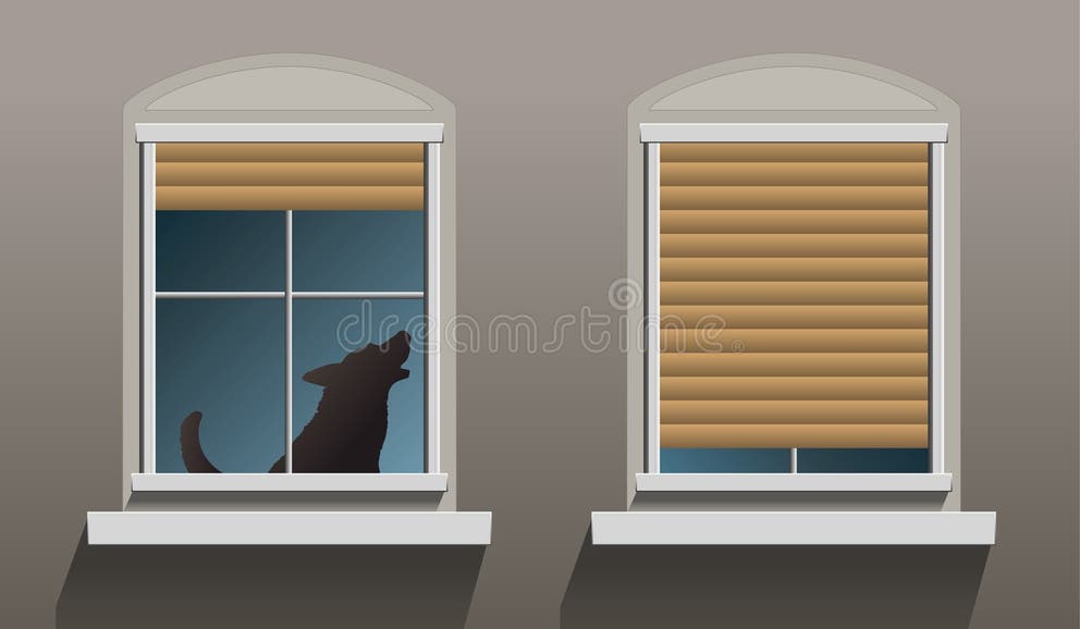Perro Solo Windows Del Grito Ilustración del Vector - Ilustración de ...
