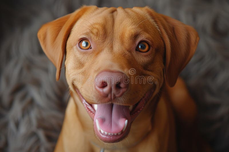 Perro sonriente lindo stock de ilustración. Ilustración de encantador ...