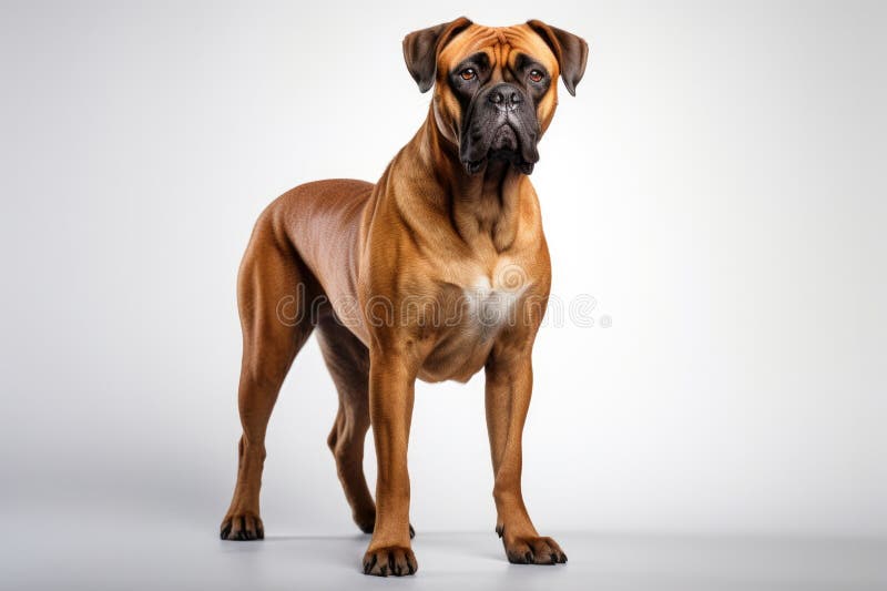 Perro Topo De Pie Sobre Fondo Blanco Stock de ilustración - Ilustración ...