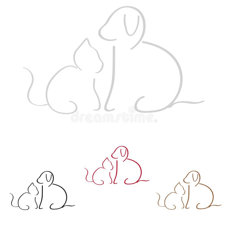 Perro y gato ilustración del vector. Ilustración de honestidad - 23312347