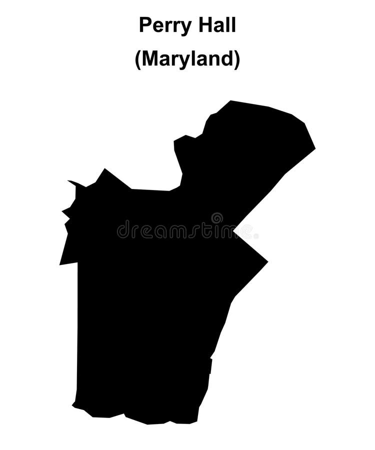 Perry Hall outline map stock vector. Illustration of maryland - 357337970