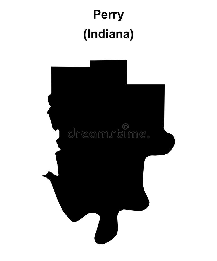 Perry outline map stock vector. Illustration of indiana - 361546871