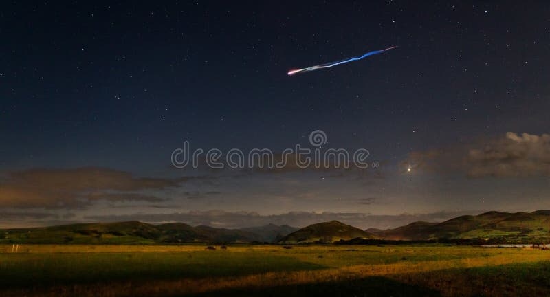 Perseid Meteor Meteorite Shooting Star in the Nights Sky Stock Photo ...