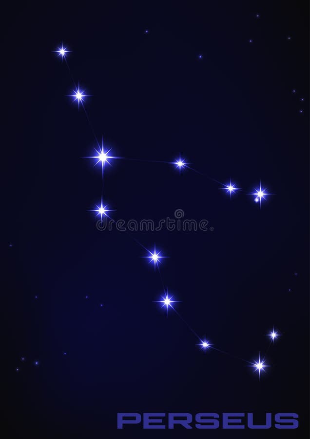 Perseus Constellation. Starry Night Sky. Cluster of Stars and Galaxies ...