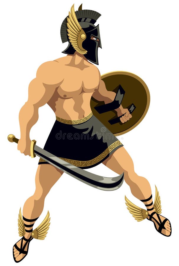 Perseus on White stock vector. Illustration of battle - 53220218