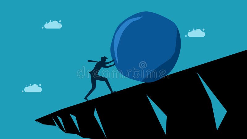 Pushing Rock Stock Illustrations – 1,829 Pushing Rock Stock ...