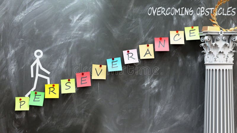 Perseverance Leads To Overcoming Obstacles Stock Illustration ...