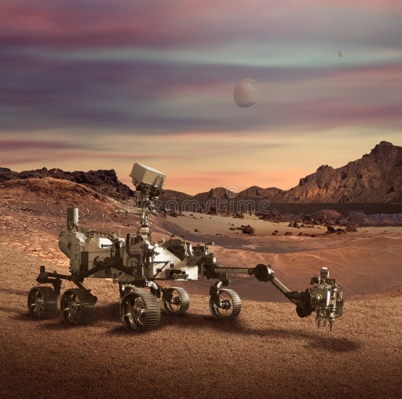 Perseverance Rover Exploring the Surface of the Planet Mars Stock ...