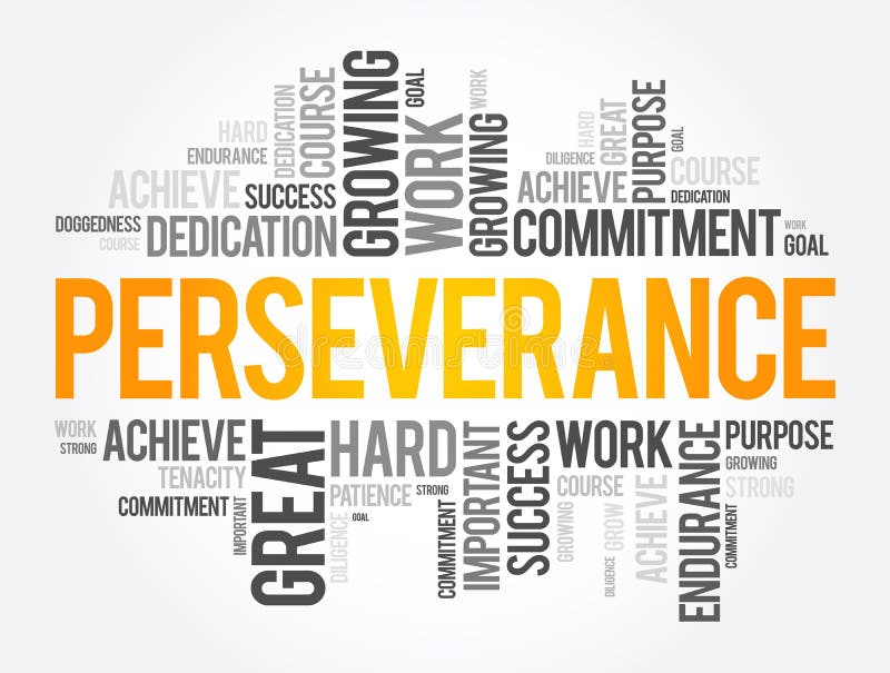 Perseverance Word Cloud stock illustration. Illustration of attitude ...