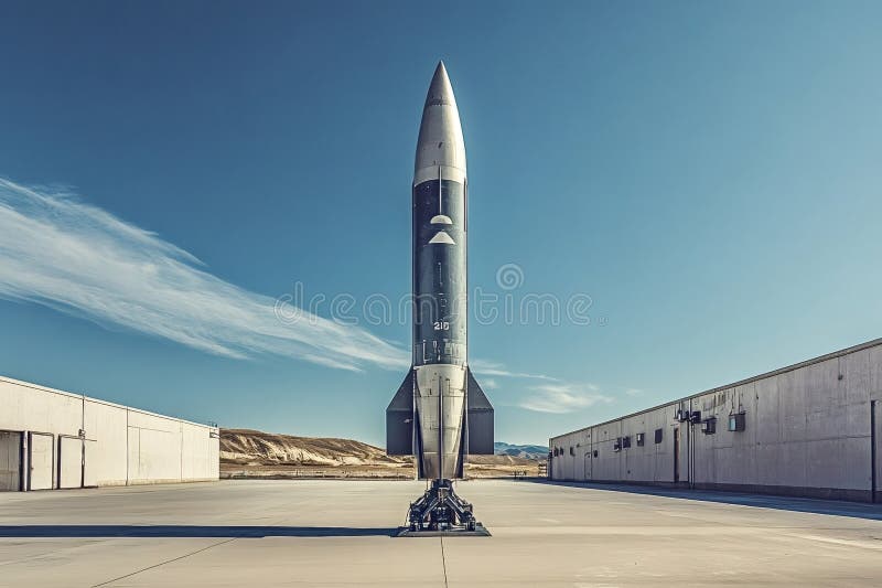 Pershing 1a Rocket Standing Tall in a Military Base Stock Photo - Image ...