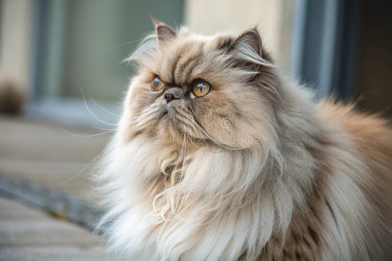 Cat with long fur stock illustration. Illustration of fluffy - 350289744