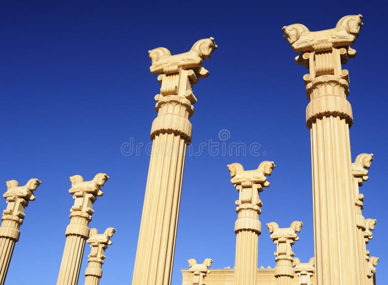 Persian Columns With Stylized Capitals Stock Photo - Image of ...