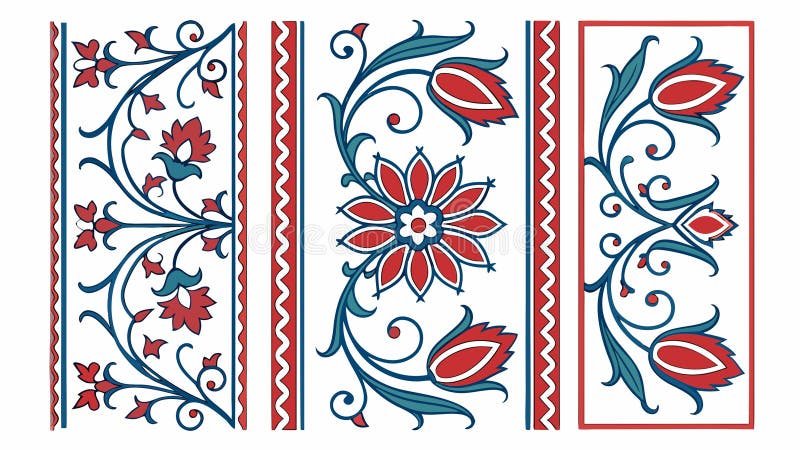 Persian Floral Borders Ornate Traditional Design Elements, Vector ...