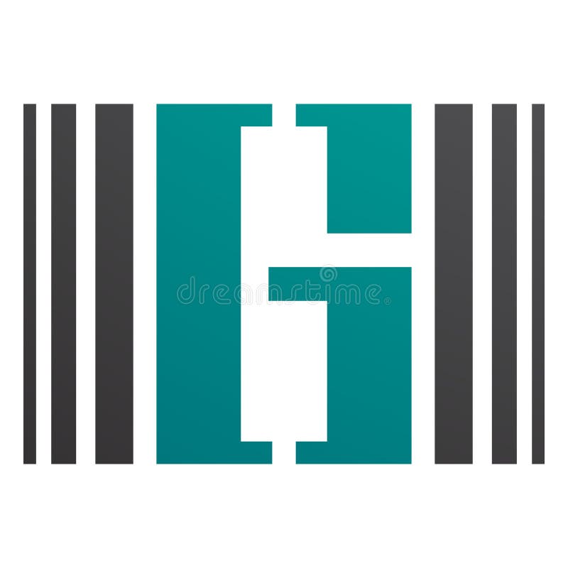 Persian Green and Black Letter G Icon with Vertical Stripes Stock ...