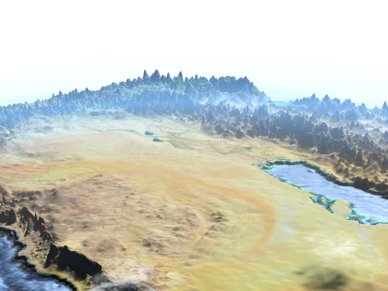 Persian Gulf on Earth - Visible Ocean Floor Stock Illustration ...