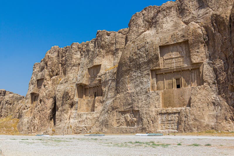 Persian Kings Tombs in Naqsh-e Rostam, Ir Stock Image - Image of ...