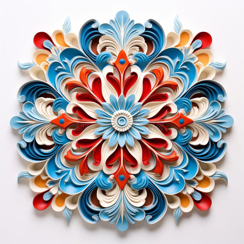 Traditional Iranian Handmade Art on White Isolated Background Stock ...