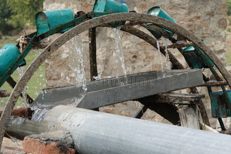 Persian wheel on a well stock image. Image of deep, rural - 207964645