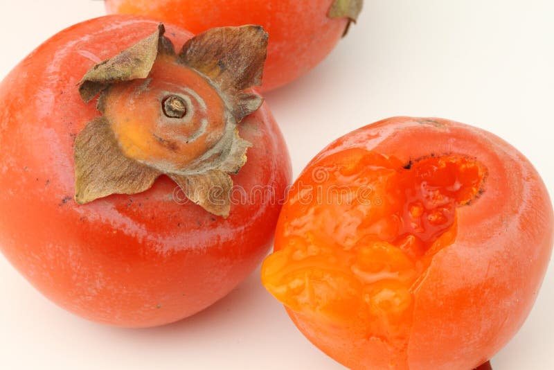 Persimmon Close-up, Peeled Persimmon Stock Image - Image of alkaline ...