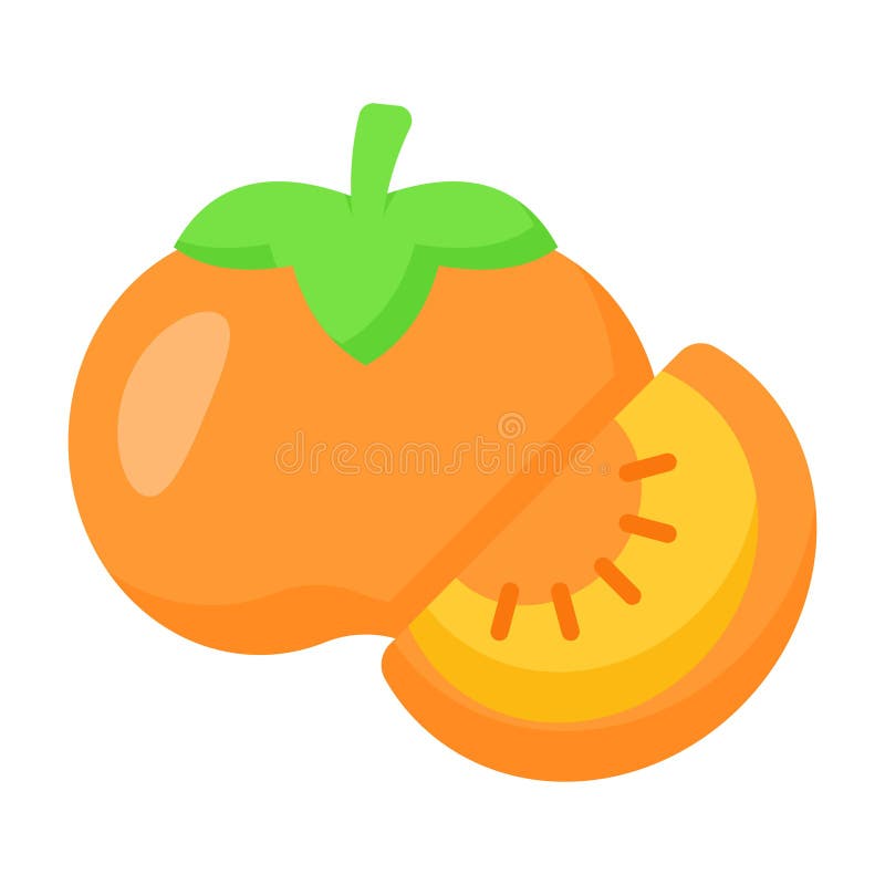 Persimmon Fruit Icon in Modern Design Style, Ready To Use Vector Stock ...