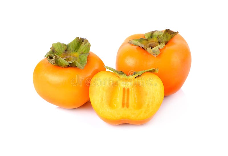 Persimmon Fruit Isolated on White Background Stock Photo - Image of ...