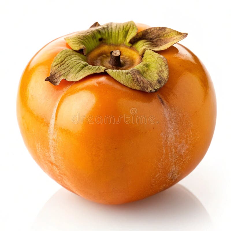 Persimmon Fruit Isolated on White Background Stock Illustration ...
