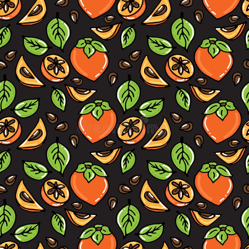 Persimmon-13 stock vector. Illustration of fruit, fabric - 180769041