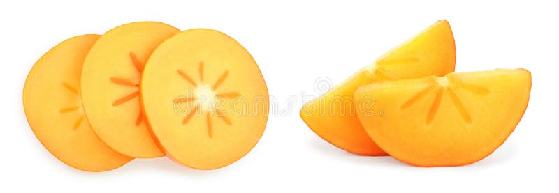 Persimmon Slice Isolated on White Background. Top View Stock Image ...