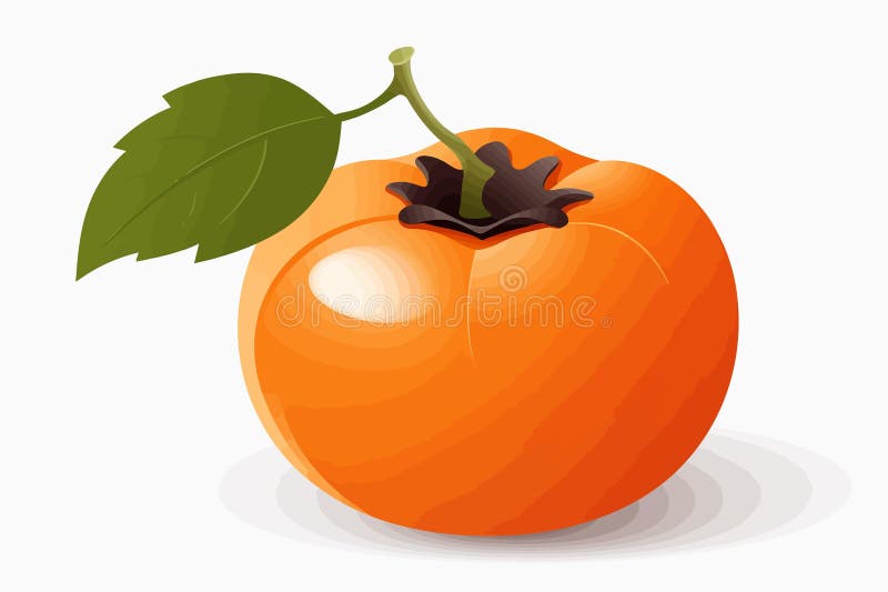 Persimmon Vector Flat Minimalistic Isolated Illustration Stock Vector ...