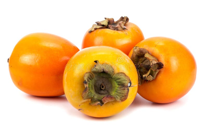Persimmon on a White Background Stock Image - Image of sweet, tropical ...