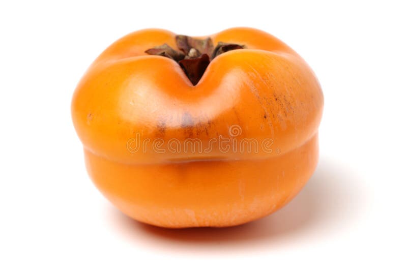 Persimmon on White Background Stock Image - Image of healthy, orange ...