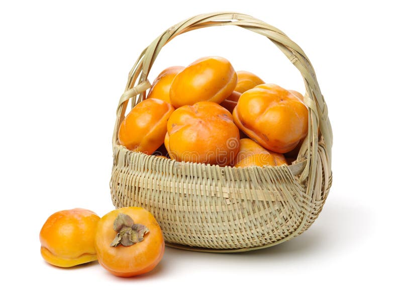 Persimmon on White Background Stock Photo - Image of diet, refreshment ...