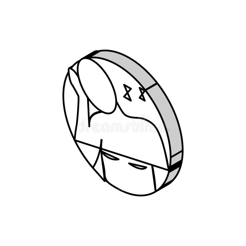 Persistent Fatigue Disease Symptom Isometric Icon Vector Illustration ...