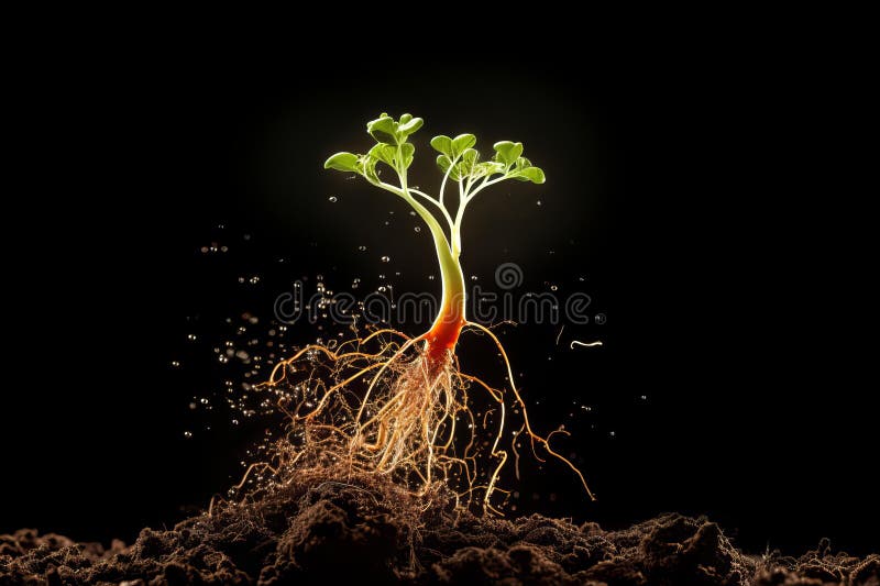 Persistent Plant Showing Root. Generate Ai Stock Photo - Image of ...