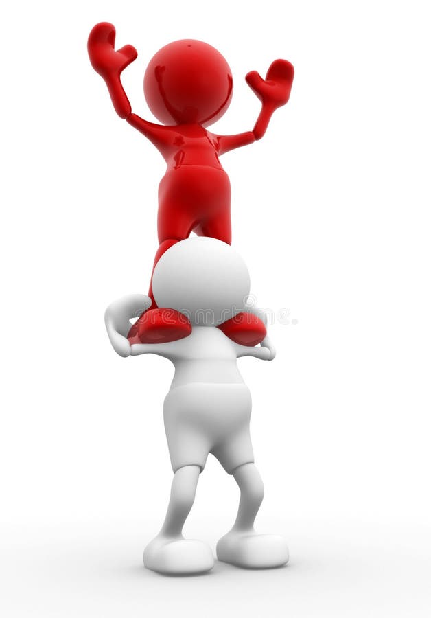 3d People Shoulder Ride Stock Illustrations – 4 3d People Shoulder Ride ...