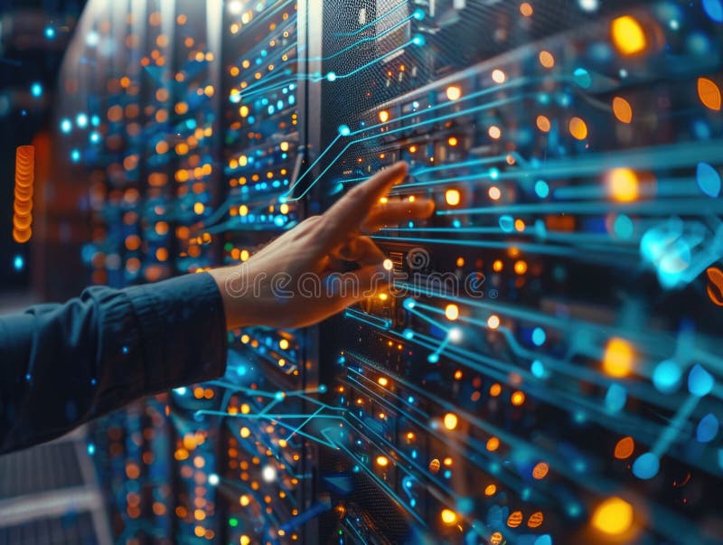 Person Accessing Server Data Stock Photo - Image of data, datacenter ...