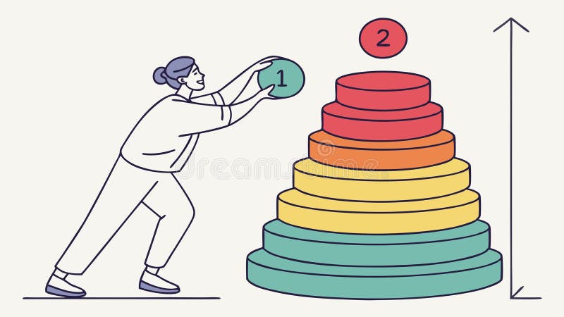 Person Adding Block To Pyramid, Vector Design Generative AI Stock ...